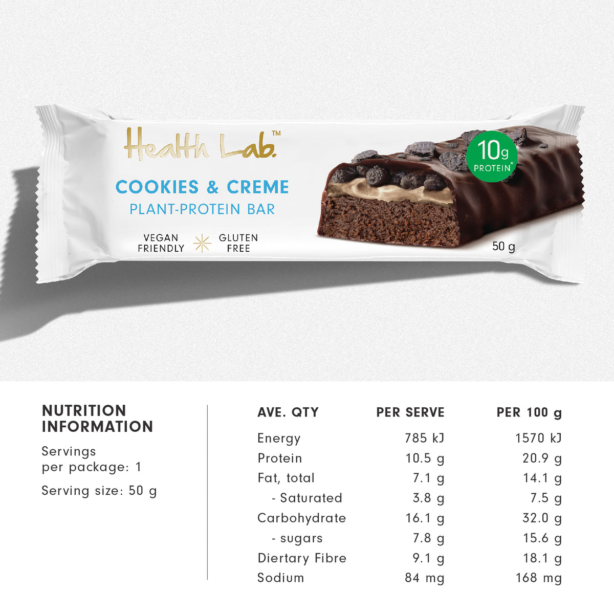 Cookies & Cream Plant-Protein Bars (15 Bars) – Health Lab